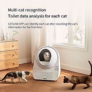 Catlink Self-Cleaning Cat Litter Box, with Stair, APP Control, Double Odor Removal, Health Report, Extra Large, Smart Cat Litter Box for Multiple Cats (Luxury Pro)