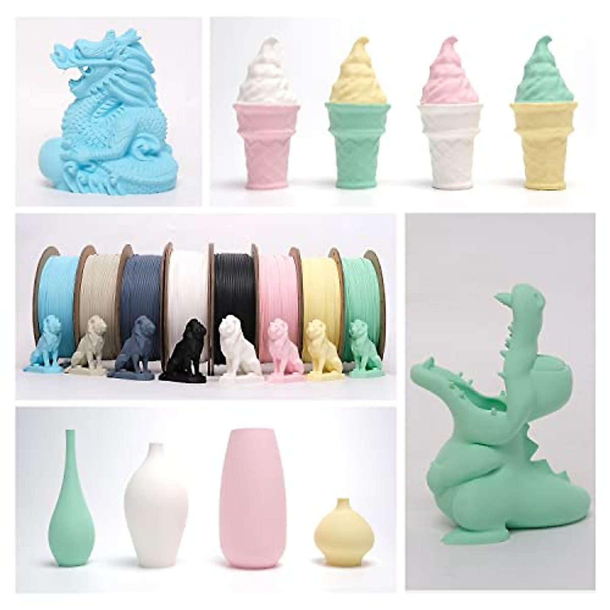 eSUN Upgraded Matte PLA Filament 1.75mm, Excellent Adhesion Matte 3D Printer PLA Filament, 1KG Spool 3D Printing Filament for 3D Printers, Paper Reel, Deep Black