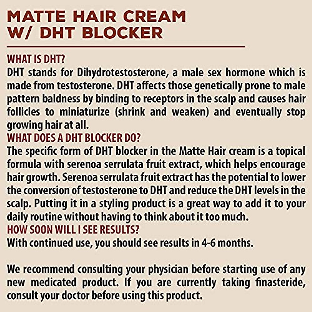 Suavecito Pomade Matte Hair Cream With DHT Blocker For Hair Regrowth - Low Shine Light Hold For Styling Thinning Hair To Look Thick & Full With Volume