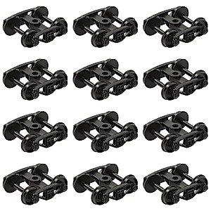 12pcs Model Train Bogie with Plastic Wheels 1:87 HO Scale 33" Model Railway Accessories (Style B)