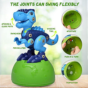 Take Apart Dinosaur Toys for 6 7 8 9 10 Year Old Kids, Kids Toys Stem Learning Educational Building Kids Toys with Electric Drill, Dinosaur Toy Birthday Easter Gifts Boys Girls