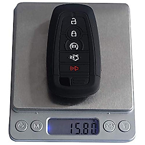 Car Remote Key Cover Fob Silicone Outer Case for Ford Escape Explorer Edge Flex Focus Taurus Lincoln Mks Mustang Outer Casing Shell Jacket Protector 5 Buttons (Blue+red+Black)