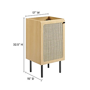 Modway Chaucer 18” Bathroom Vanity Cabinet in Oak (Sink Basin Not Included), 18 Inches