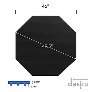 DESKU - Octagon Gaming Chair Mat, Computer and Office Chair Mat for Carpet, Black, 46 Inches x 49.5 Inches