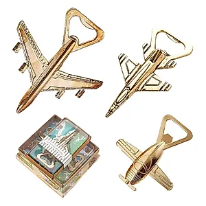 3-Piece Antique, Jet, and Passenger Airplane Bottle Opener Set for Aviation Enthusiasts Gifts for Pilot Airplane Decor Gift for Veteran Beer Bottle Openers in Gift Box