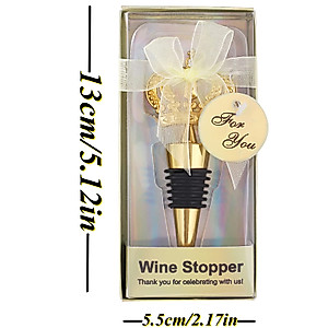 12PCS Gold Crown Wedding Favors for Guests,Funny Wine Bottle Stoppers Birthday Party Favors Bridal Shower Anniversary Return Gift (Crown Stopper, 12)