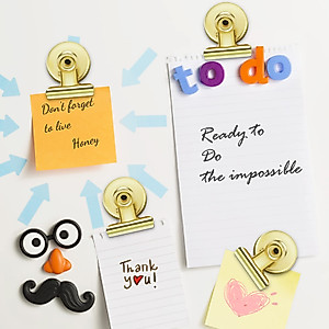 8 Pack Refrigerator Magnets Fridge Magnets Magnetic Clips Heavy Duty Magnetic Clips Perfect for Refrigerator Whiteboard Magnets Photo Displays Home School Use(Gold)
