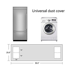 LANGUGU Fridge Dust Cover Kitchen Decor, Universal Sunscreen Cover with Storage Bag for Refrigerator and Washing Machine,Deer Head Psychedelic Geometric Décor Background,21" X 55"