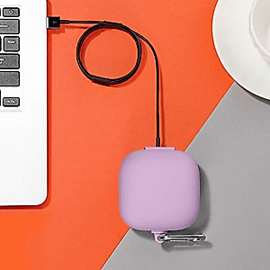 GEAK Portable Powerbeats Pro Case, 360° Protection Shockproof Soft Silicone Cover with Keychain Compatible for Beats Powerbeats Pro 2019, Lavender