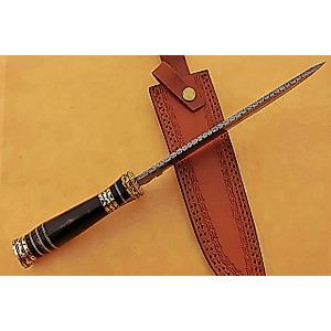 Custom Handmade Damascus Steel Hunting Knife / Bowie Knife SS-17366 ( horn ) (black)