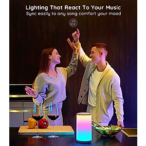 Govee RGBIC Table Lamp, Smart Lamp Work with Alexa, LED Beside Lamp with Music Sync and 43 Scene Modes, Ambiance Color Changing Lamp for Bedroom Decor, Dimmable Night Light (Corded Electric)