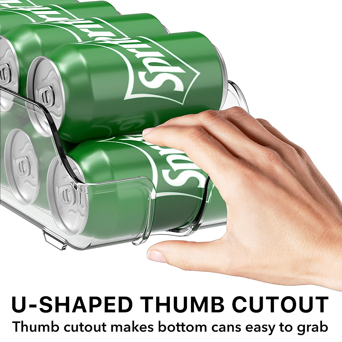 SimpleHouseware Soda Can Organizer for Pantry/Refrigerator, Clear, Set of 2