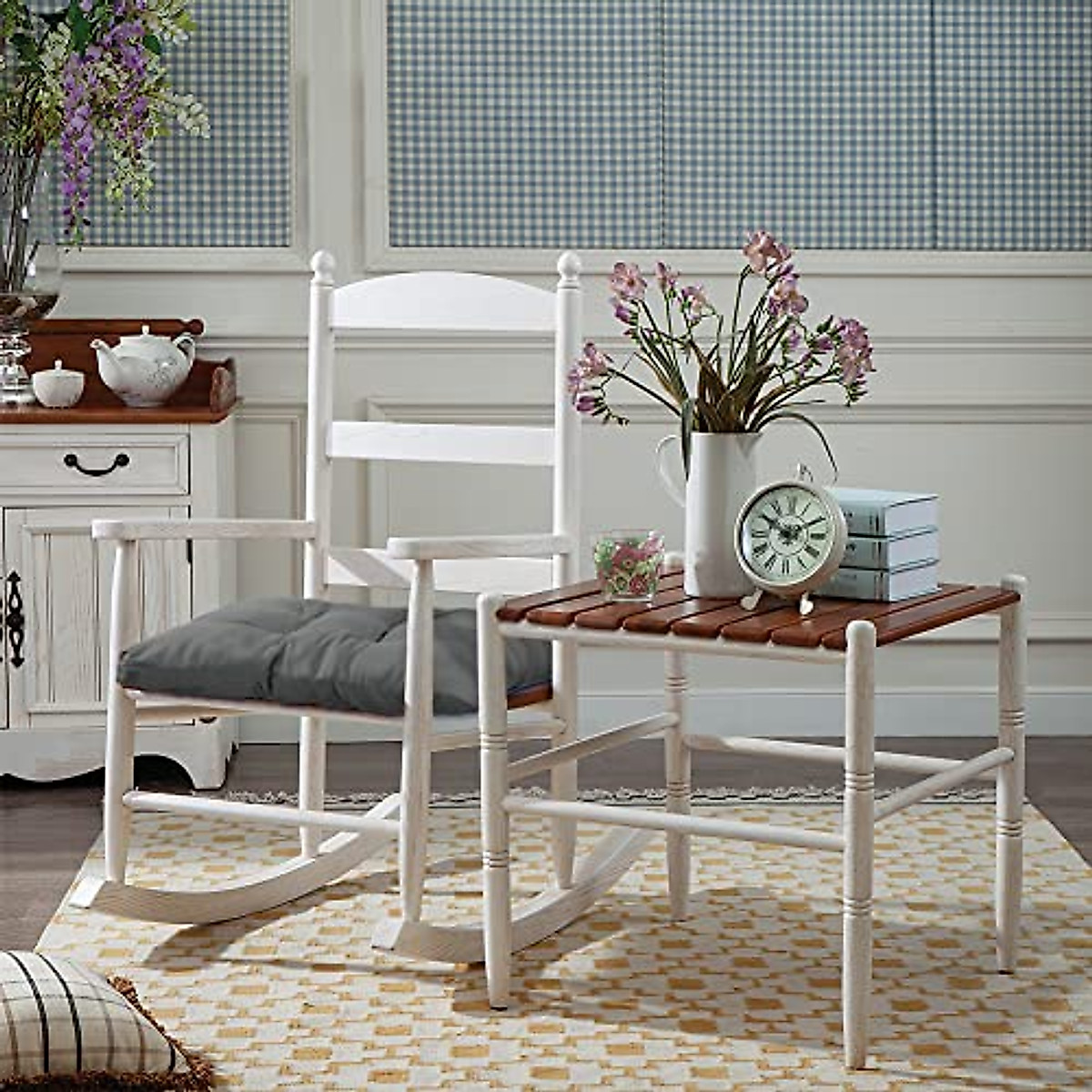 Tiita Outdoor/Indoor Seat Cushion with Ties Waterproof Wicker Seat Chair Cushion Memory Foam Patio Chair Pads for All-Weather Wicker Dinettes/Antique Porch Swings and Porch Rocker (Dark Grey)