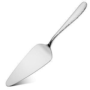 Hudson Essentials Bergamo Hammered 18/10 Stainless Steel Cake Knife & Cake Server Set – Perfect for Weddings, Engagements, Parties, Birthdays and Events