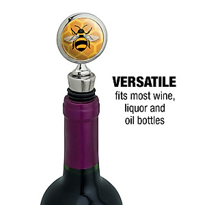 Bee on Honeycomb Wine Bottle Stopper