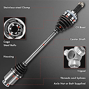 A-Premium Rear Left Driver CV Axle Shaft Assembly Compatible with Honda Big Red 700 MUV700 2009 2010 2011 2012 2013, 4x4 Model, Replace# 42350-HL1-A01, 42230-HL1-A01