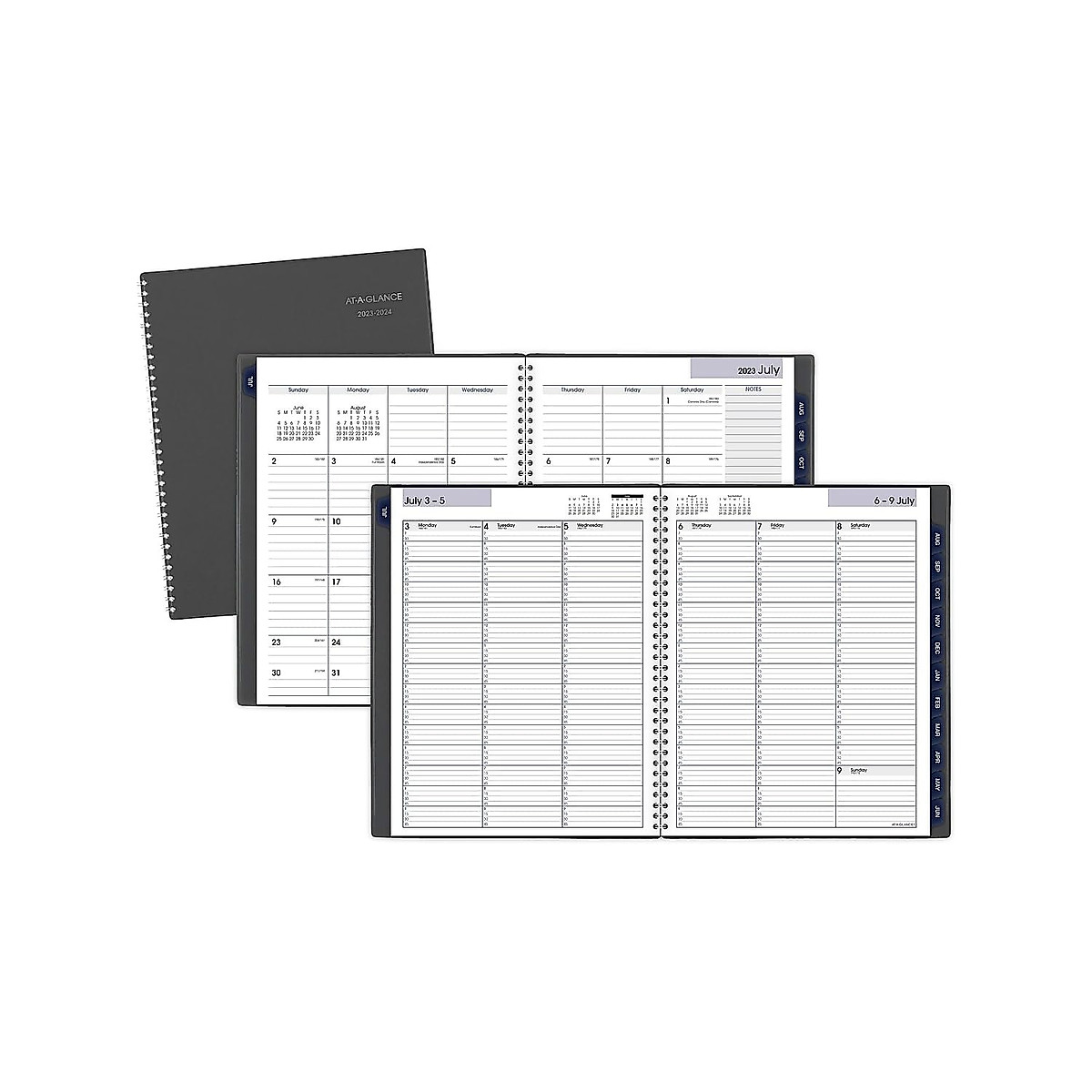 AT-A-GLANCE 2023-2024 Planner, Weekly & Monthly Academic Appointment Book, 8-1/2" x 11", Large, DayMinder, Charcoal (AYC52045)(July 2023-June 2024)