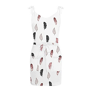 Gufesf Women 2023 Summer Dresses, Hide Belly Work Casual Midi Dresses Drawstring Waisted Dresses with Pockets