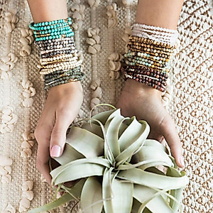Scout Curated Wears - Women's Stone Wrap Bracelet & Necklace - Majestic Jasper/Gold - Stone of Serenity