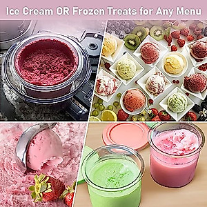 Containers Replacement for Ninja Creami Pints and Lids, Ice Cream Storage Containers Compatible with NC301 NC300 NC299AMZ Series Ice Cream Maker, BPA Free Dishwasher Safe Airtight & Leak-Proof (4 Pack)