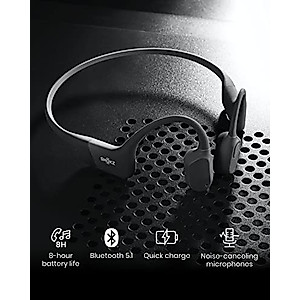 SHOKZ OpenRun (AfterShokz Aeropex) - Open-Ear Bluetooth Bone Conduction Sport Headphones - Sweat Resistant Wireless Earphones for Workouts and Running - Built-in Mic, with Headband
