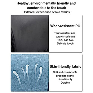 MayNuo Office Chair Gaming Chair Computer Chair Office Guest Chair No Wheels,Pu Leather Waiting Room Chairs Comfy Conference Side Chair with Arms,Modern Dining Room Chairs Sturdy Sitting Chair/Grey 1/