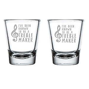 Set of 2 Shot Glasses 1.75oz Shot Glass Treble Maker Funny Music Teacher