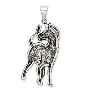Sterling Silver Antiqued Zebra Pendant QQC4102