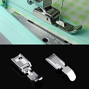 TISEKER 4 Pieces Zipper Foot Sewing Machine Presser Foot Set of Invisible Concealed Narrow Zipper Foot, Fits for Most Snap On Singer, Brother, Janome, Babylock Low Shank Sewing Machines