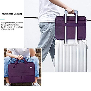 LANDICI Laptop Bag Case 17 17.3 inch for Women, Waterproof Computer Sleeve Cover Compatible with MacBook 17, 17-18 inch HP Acer Dell Lenovo ASUS Laptop, Slim Briefcase with Shoulder Strap, Purple