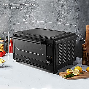 Toshiba TL2-AC25CZA(GR) Air Fryer Toaster Oven, 6-in-1 Digital Convection Oven for 9 Cooking Presets, 6-Slice Bread/12-Inch Pizza, 1750W, Charcoal Grey