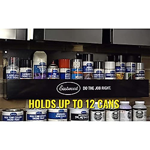 Eastwood Aerosol Can Rack | Aerosol Storage and Organizer | Mountalble Extra Wide Steel Construction | 12 Can Holes, Black