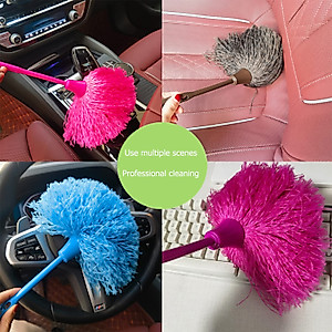 M-jump 3 Pack Microfiber Delicate Duster,Comfortable Non Slip Handle, 3 Colour Washable Dusting Brush for Blinds Kitchen Keyboard Office