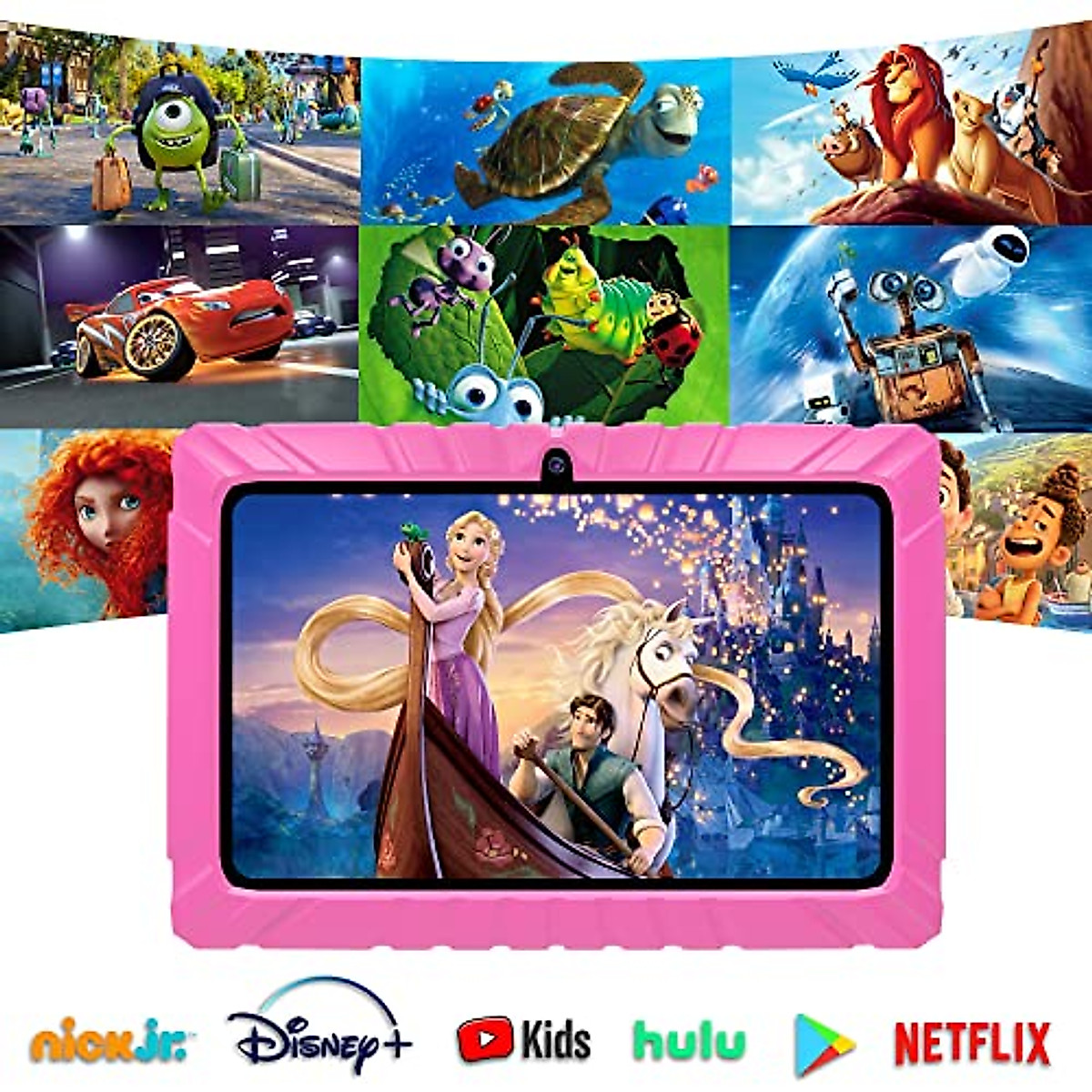 Contixo 7 inch Kids Learning Tablet Bundle - 32GB Storage, Bluetooth, Android, Dual Cameras, Parental Control, Kids Bluetooth Headphone & Tablet Bag - Pink