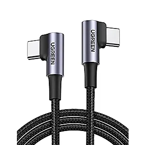 UGREEN Type C to Type C Cable 60W USB C Charger Cable 90 Degree Compatible with with MacBook Pro 2022, iPad Pro 2022, Samsung Galaxy S23/S22/Z Fold/Z Flip, Google Pixel 7/6a, Switch, etc. 3.3FT