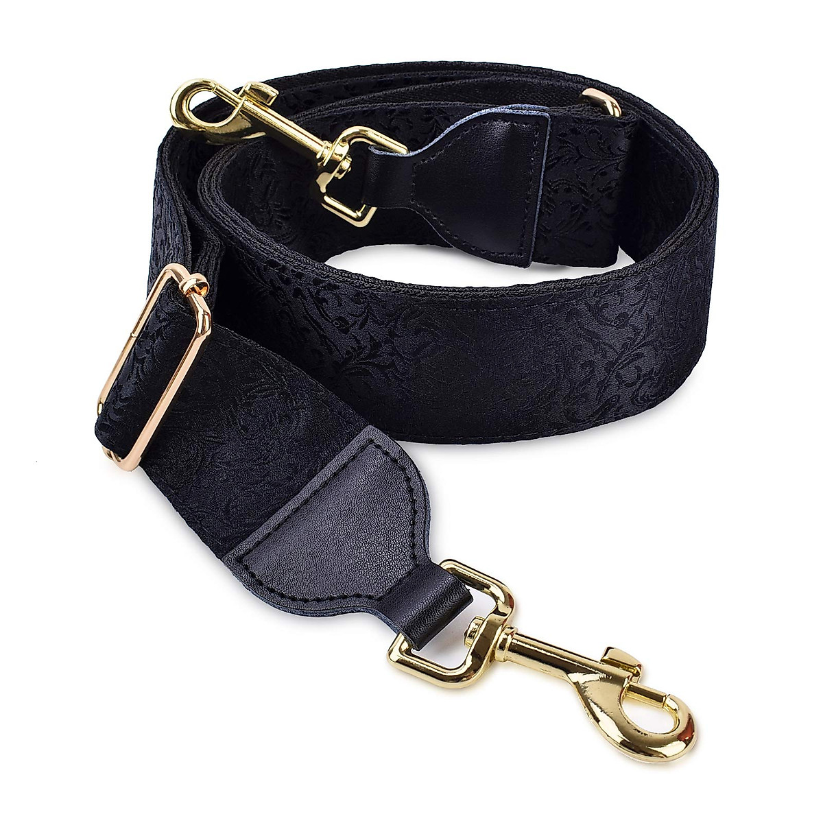 CLOUDMUSIC Handbag Strap Replacement Crossbody Strap Purse Strap For Women Girls(Black Leaves)