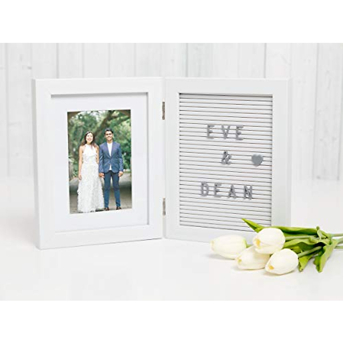 Kate & Milo Wedding Letterboard Frame, Share Engagement, Wedding Hashtag, Wedding Date, Engagement or Bridal Gift, Wedding Registry, White