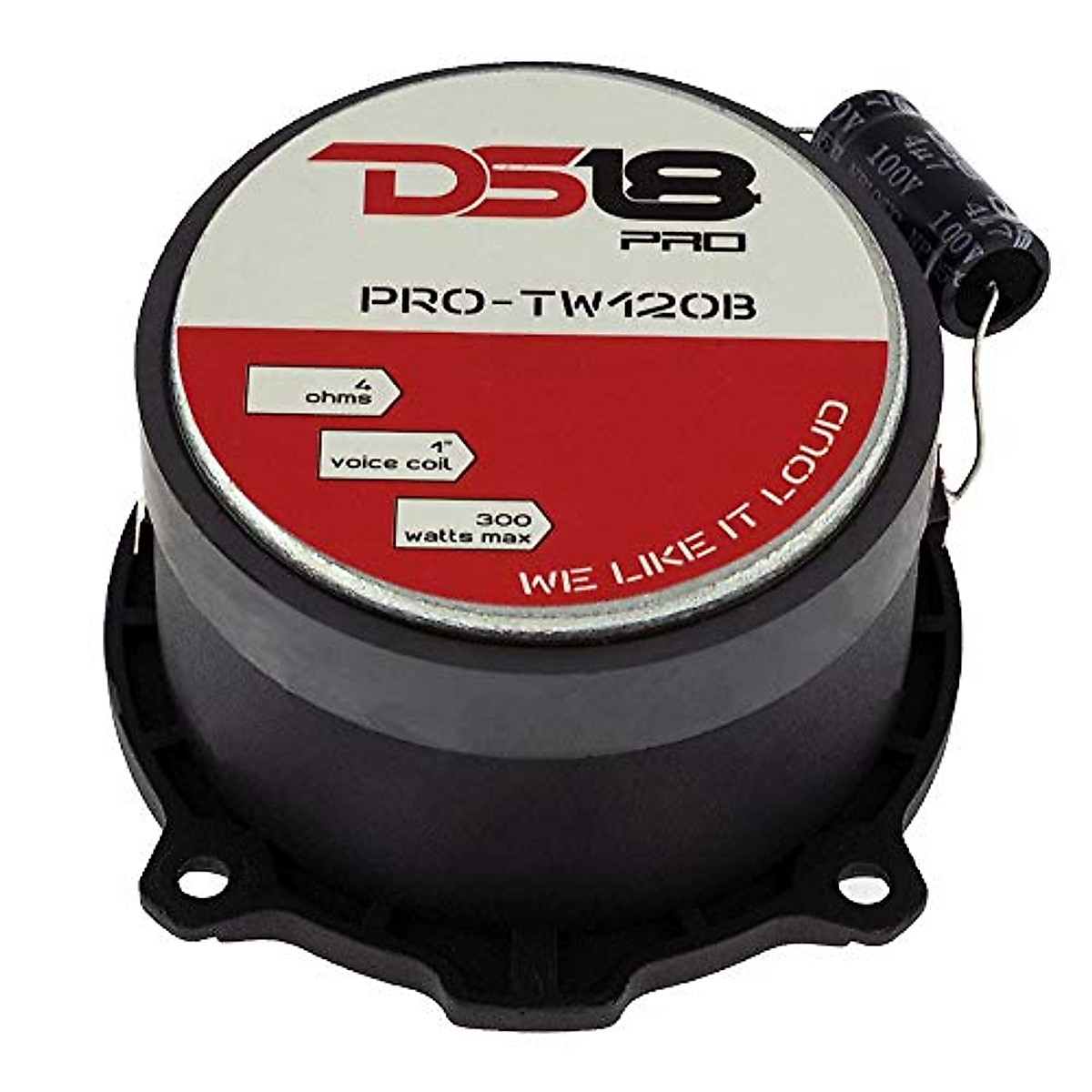 DS18 PRO-TW120B Super Tweeter in Black - 1", Aluminum Frame and Diaphragm, 240W Max, 120W RMS, 4 Ohms, Built in Crossover - PRO Tweeters are The Best in The Pro Audio and Voceteo Market (Pair)
