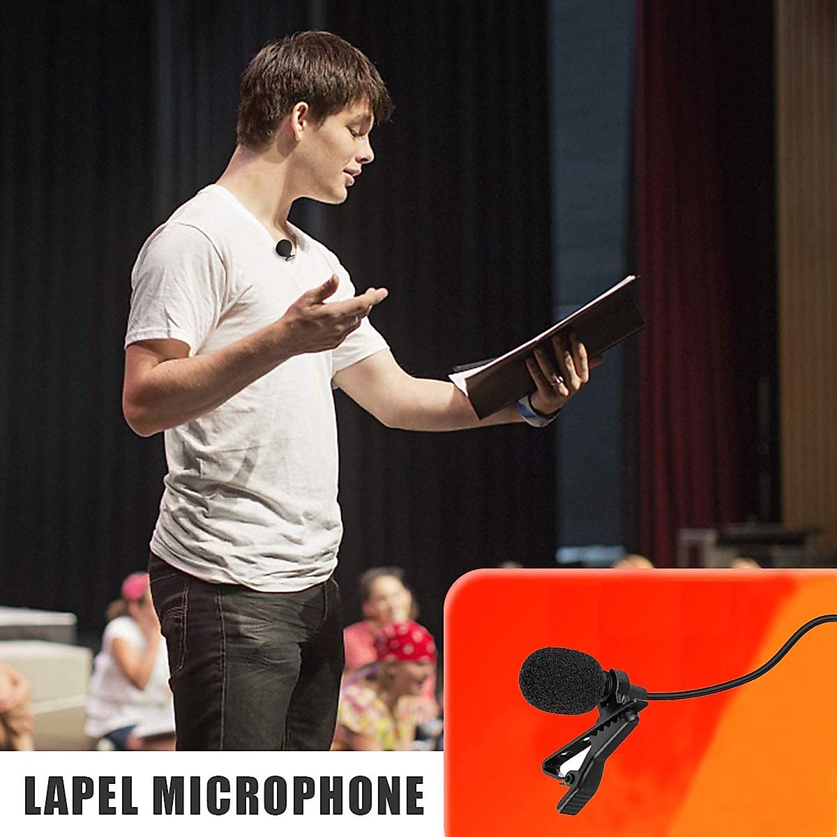 Sujeetec Lavalier Microphone Lapel Microphone Compatible with AKG Samson Wireless Transmitter - Unidirectional Condenser Mic - Mini XLR TA3F Plug