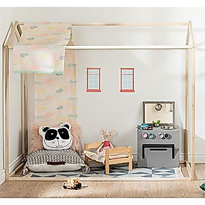 South Shore Sweedi Natural Poplar Twin House Bed