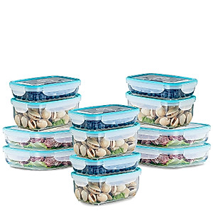 24 Airtight Food Storage Containers set, Freezer Safe, BPA-Free, Leakproof and Microwave/Dishwasher Safe Plastic Pantry Kitchen and Meal Prep Containers, Ideal for Lunch, Leftovers and Kitchen Storage