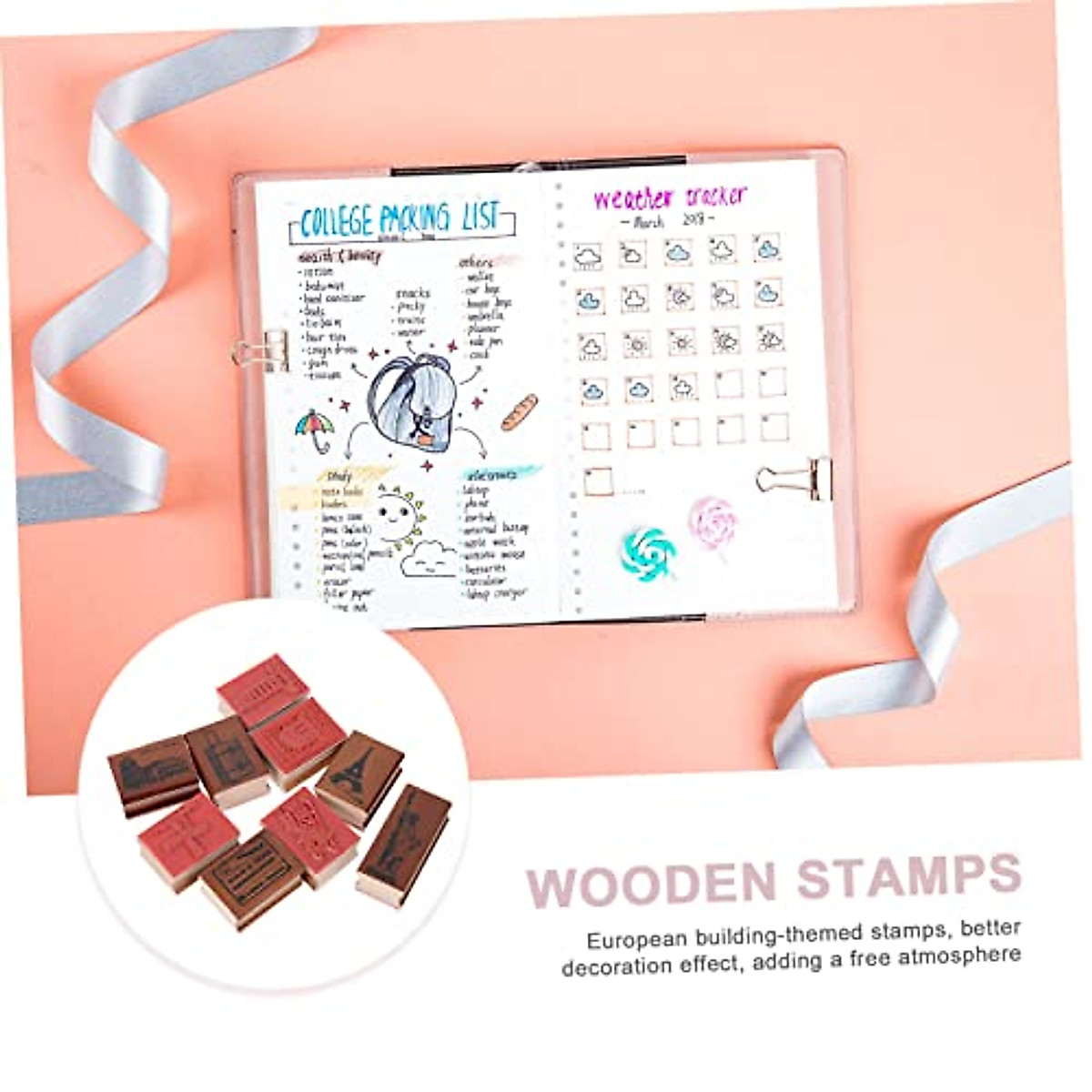 COHEALI 9pcs Retro Wooden Seal Travel Scrapbook Letter Decor Stuff Envelope Stamp Retro Wood Stamper Wooden Scrapbooking Stamps Wooden Brown Xmas Wood Stamps Photo Album Stamps Seal