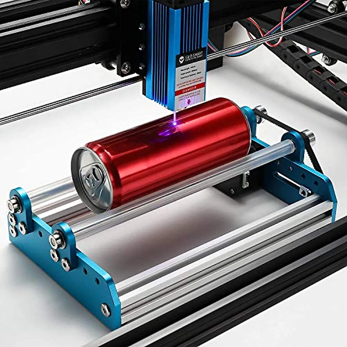 Genmitsu Laser Engraver Aluminum Y-axis Rotary Roller Engraving Module for Laser Engraving Cutting Cylindrical Objects Cans, DIY Laser Marking Compatible With Most Kinds of Desktop Laser Engravers