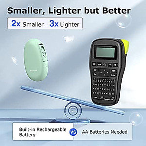 SUPVAN Label Makers E10 Mini Bluetooth Label Printer Wireless Labeler Label Maker Machine with Tape Multiple Templates Available Labelmaker for Office Organization Home Kitchen Storage Green
