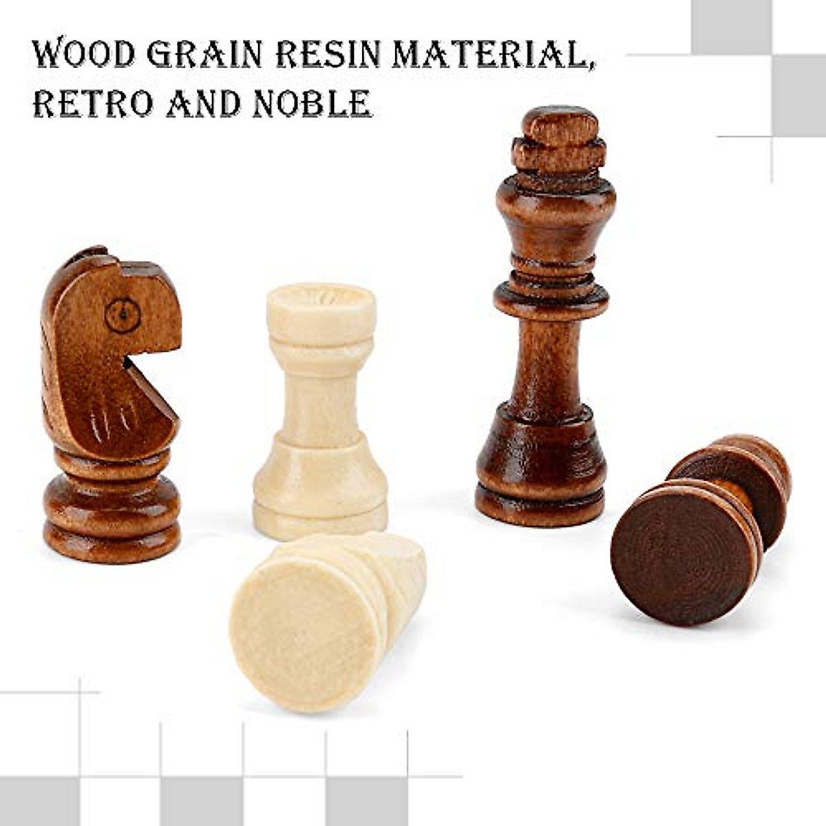 Syrace Folding Hand Crafted Wooden Chess Set Chess Board for Kids and Adults 30 x 30 cm