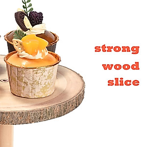 WILLOWDALE 3 Tier Cupcake Stand for 24 Cupcakes, Wood Cup Cake Tier Stand Farmhouse Tiered Tray Decor Set, Rustic Wedding Cake Stands for Dessert Table Display Set Wooden Serving Tray for Party