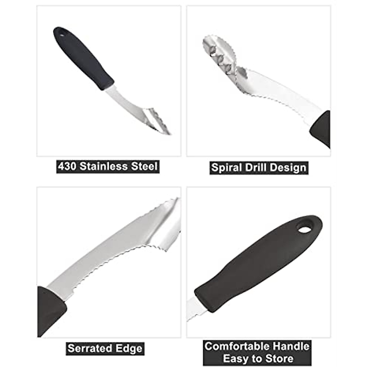 JIANYI Kitchen 2-in-1 Jalapeno Corer, 18/8 Stainless Steel Bell Pepper Corer Tool Remover with Serrated Edges & Soft Rubber Handle, Jalapeno Pepper Deseeder For Removing Vegetable Tops & Seeds