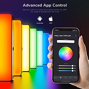 Pixel Liber RGB Video Light,Support Magnetic Attraction and App,Full Color,2500K-8500K, Mini LED Aluminum Alloy Body Portable Pocket Video Light for Tiktok, Video Conference, Photography，YouTube.