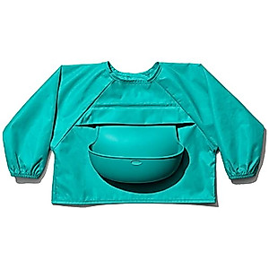 OXO Tot Sleeved Roll-Up Bib, Teal, One Size