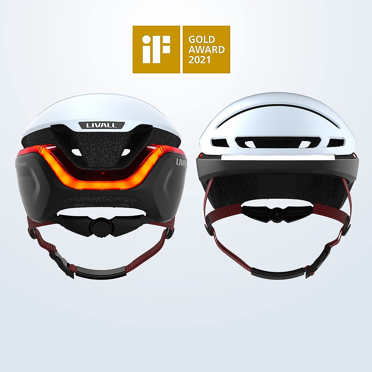 LIVALL EVO21 Smart Bike Helmet with Light, Smart Helmet with Wide-Angle Light | Turn Signals | Brake Warning Light | Fall Detection, Bike Helmets for Men Women, Bicycle Helmet for Urban Commuter